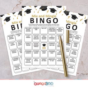 Grad Party 2025, Mix and Mingle Bingo, Graduation Party Games ...