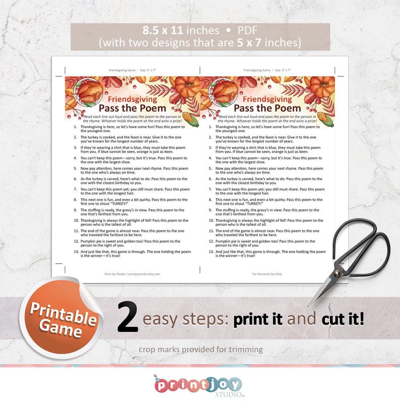 Pass the Poem, Friendsgiving Games, Pass the Prize, Pass the Gift Game ...