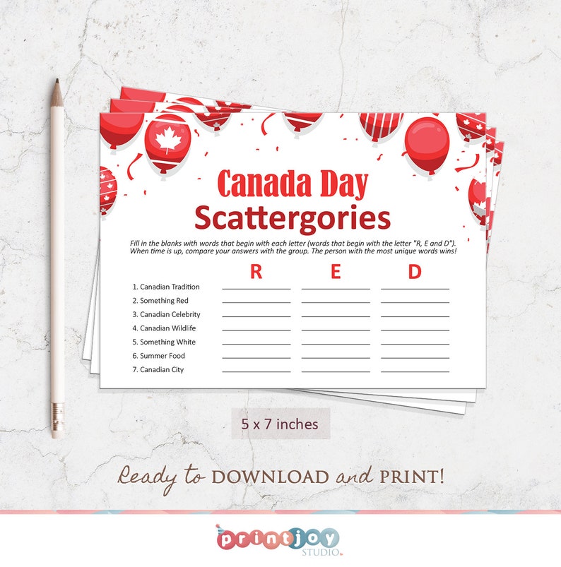 Printable Canada Day Games Bundle Instant Download - Etsy