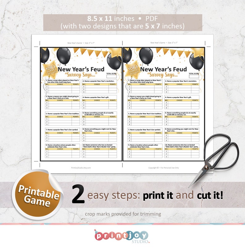 New Years Eve Games, Family Feud Game for New Years Party, New Years ...