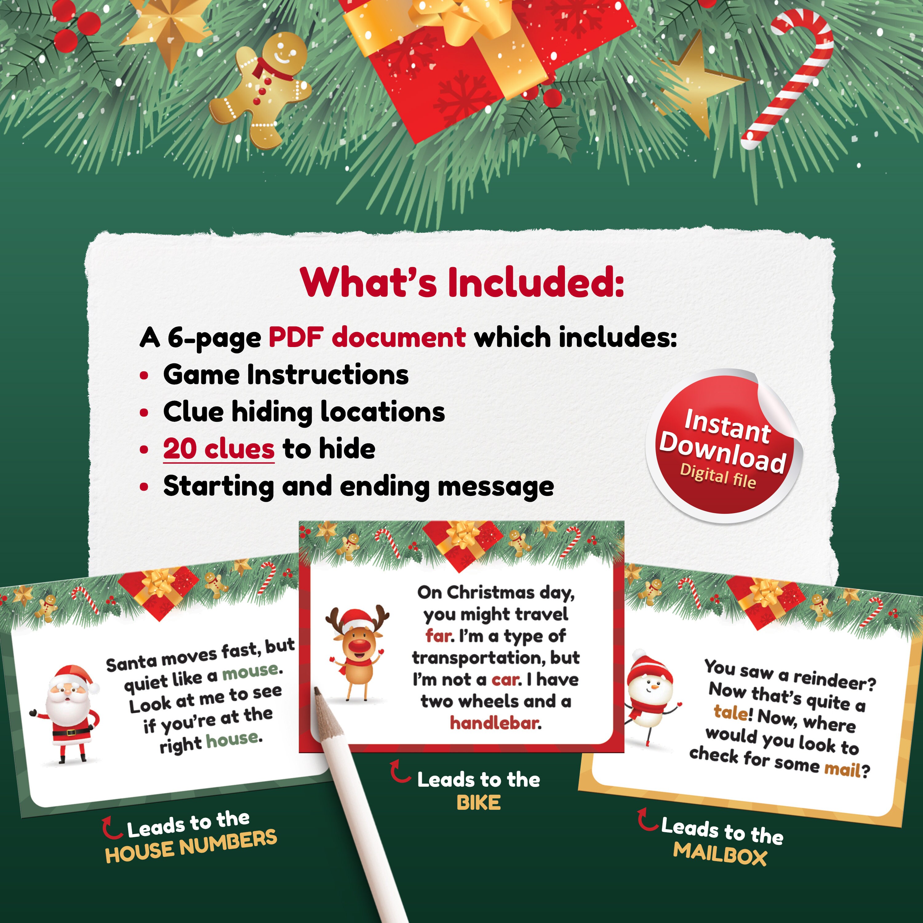 Outdoor Christmas Scavenger Hunt, Scavenger Hunt for Kids, Printable ...