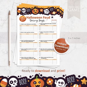Halloween Family Feud, Halloween Game, Printable Halloween Party Games ...