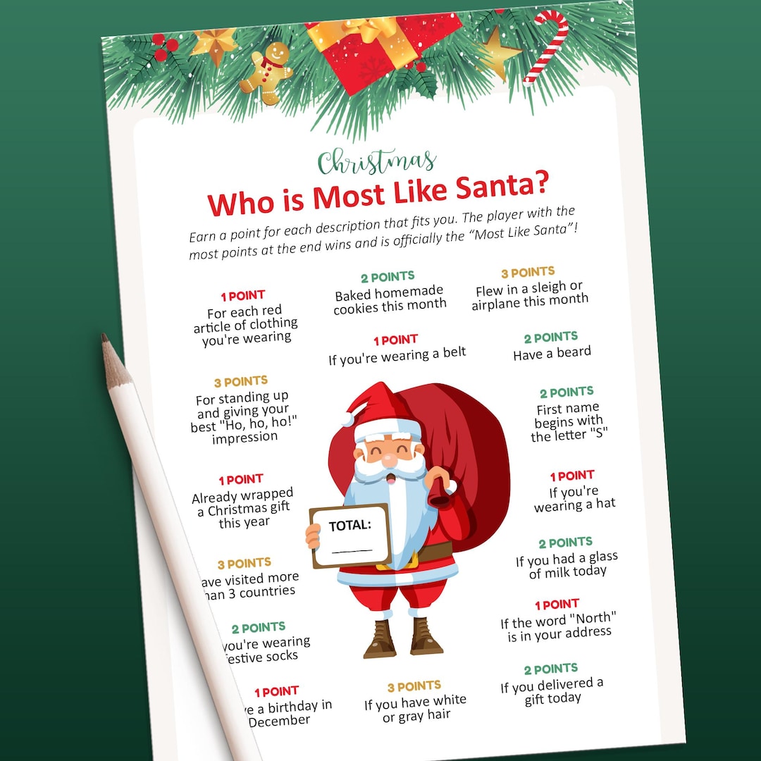 Who is Most Like Santa Game, Christmas Party Games, Christmas Ideas ...