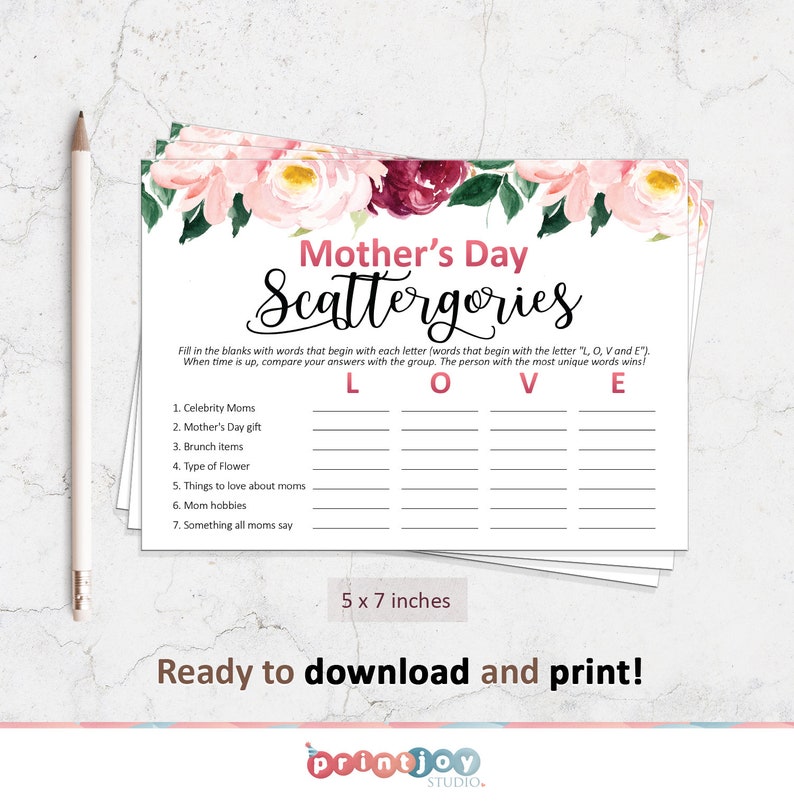 Mothers Day Games Bundle, Printable Games for Mother's Day, Printable ...