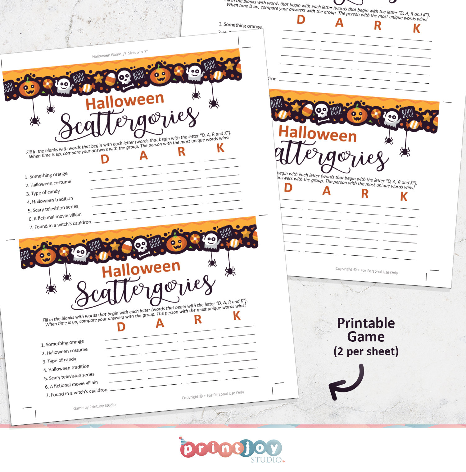 Jeu Halloween Scattergories Jeu dHalloween Jeux de fête - Etsy France