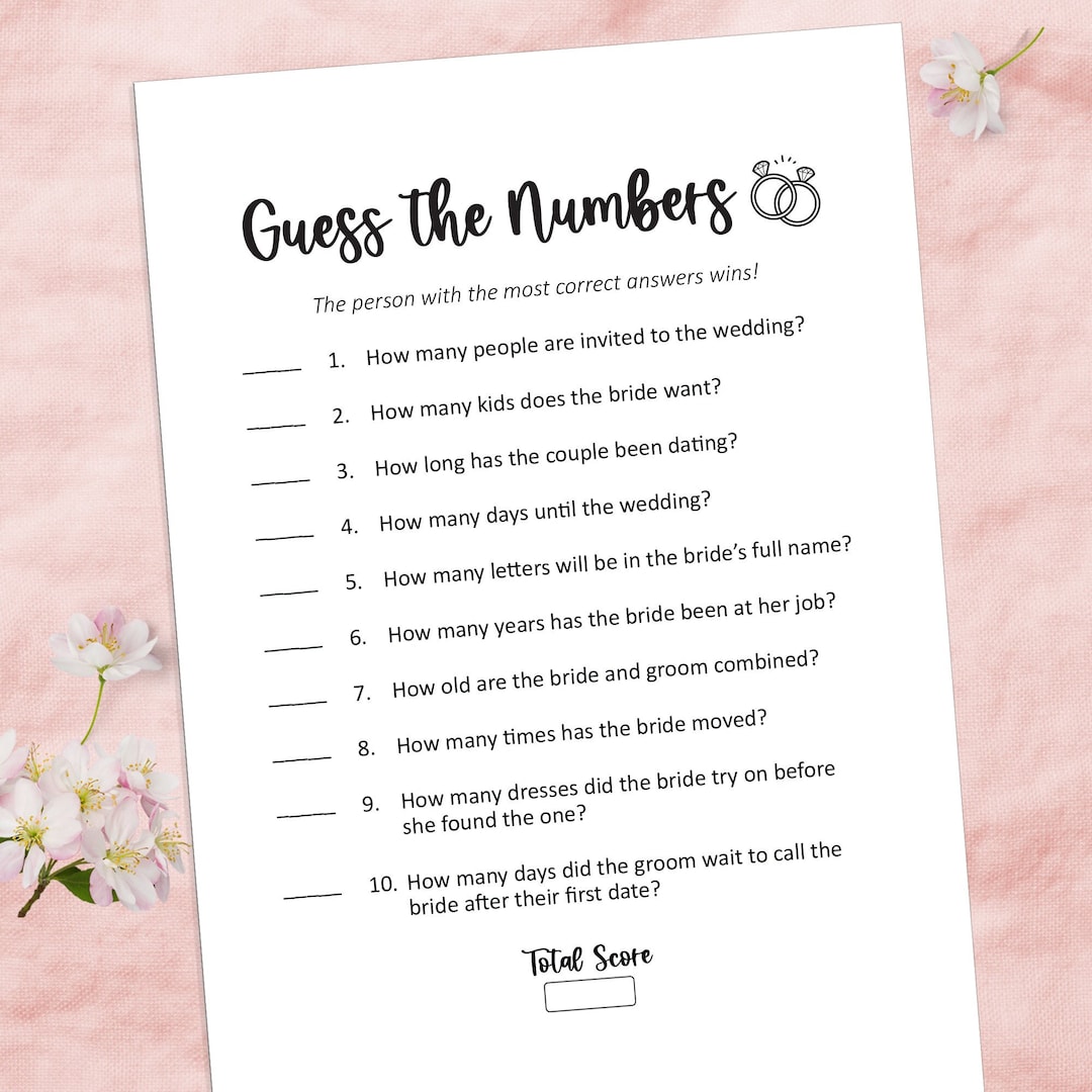 Bridal Shower Games Printable, Wedding Printable, Wedding Games for ...