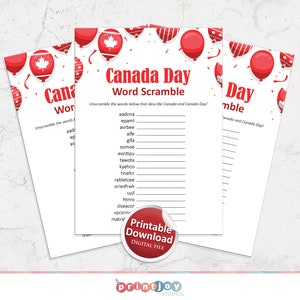 Printable Canada Day Games Bundle, Instant Download - Etsy