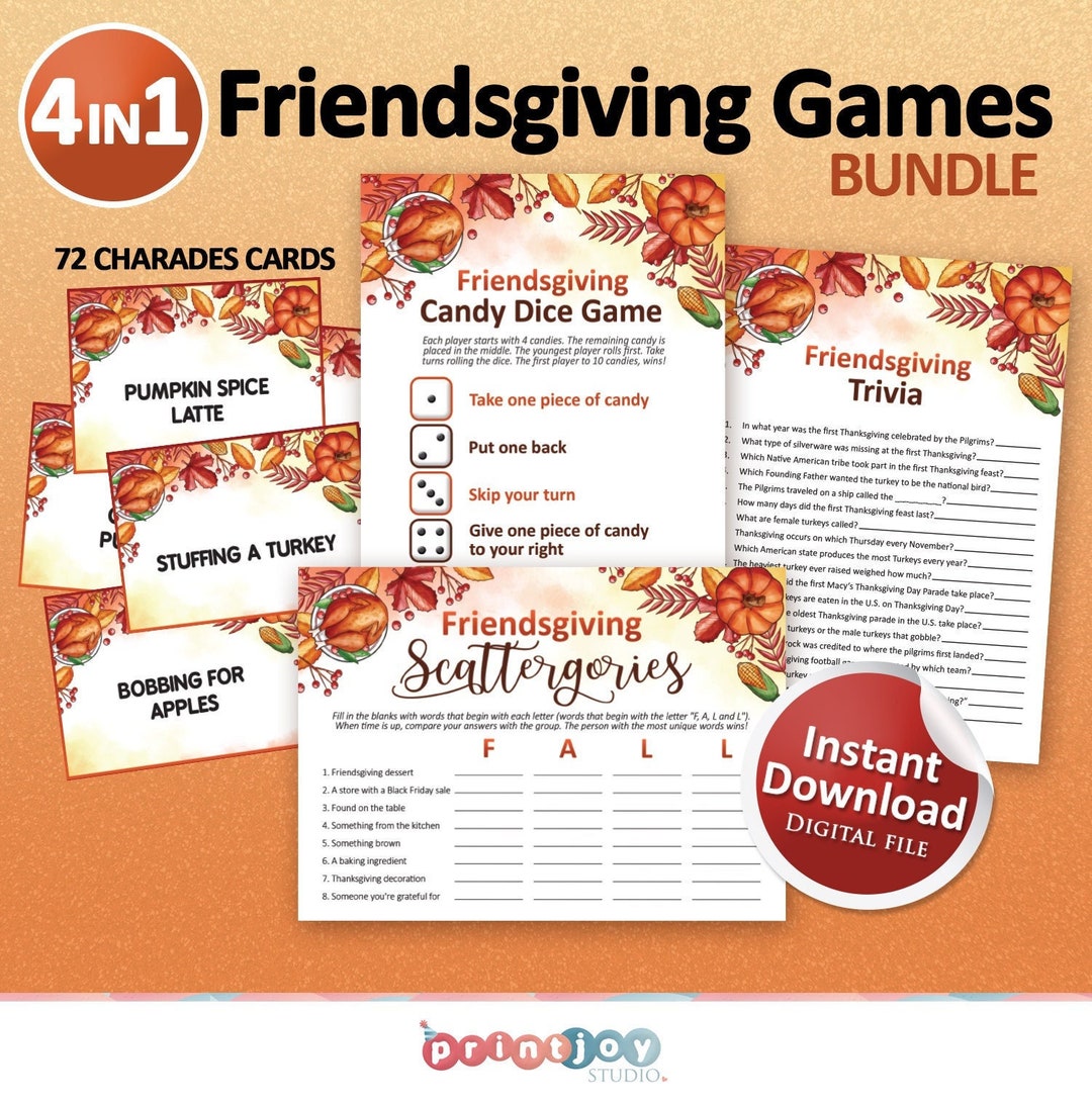 Friendsgiving Games, Friends Thanksgiving Games, Thanksgiving Friends ...