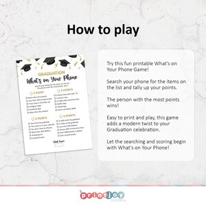 Graduation Games, What's on Your Phone Game, 2026 Graduation, What's in ...