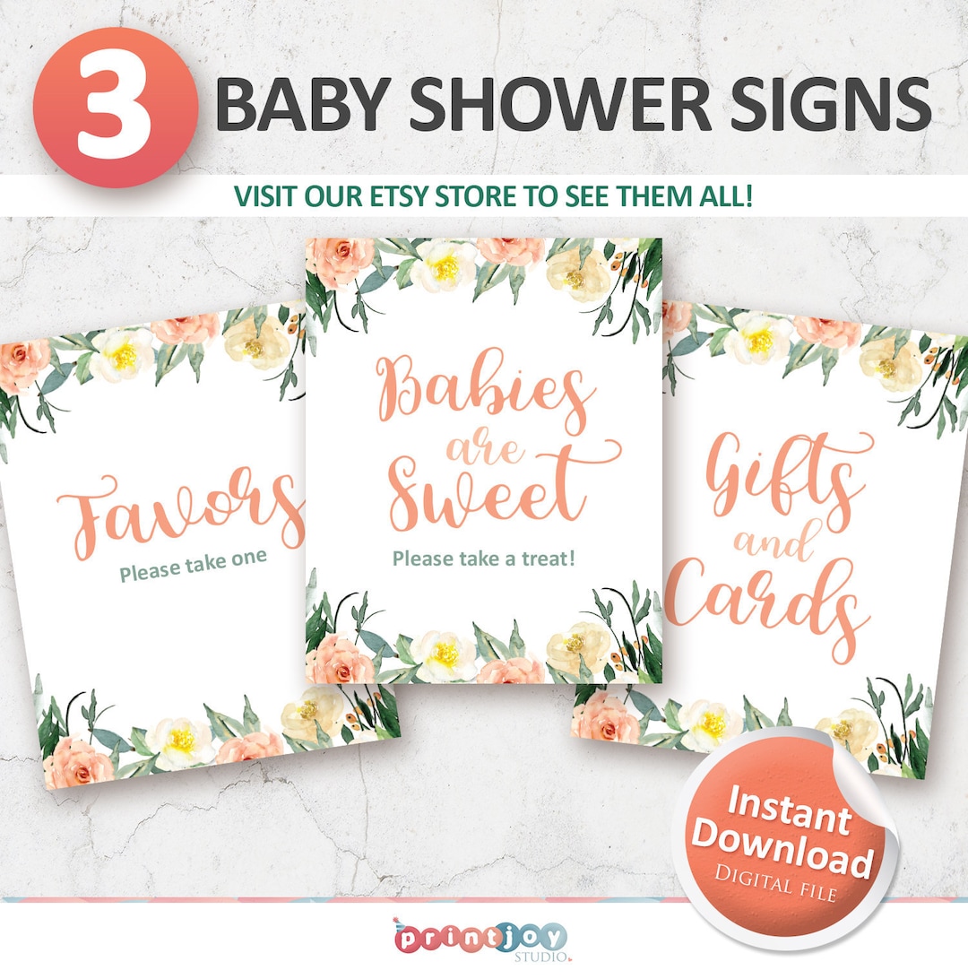 Printable Baby Shower Table Signs, Baby Shower Signs Package, Baby ...