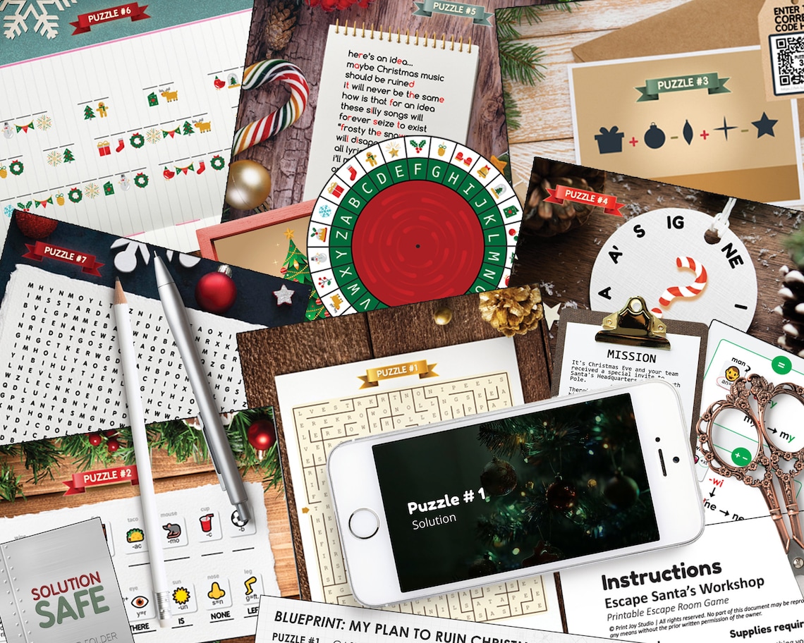Christmas Escape Room Escape Room Kit Escape Room Printable - Etsy