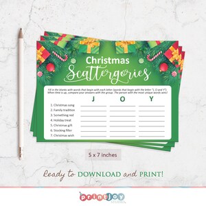 Printable Christmas Scattergories Bundle, Christmas Games Bundle ...