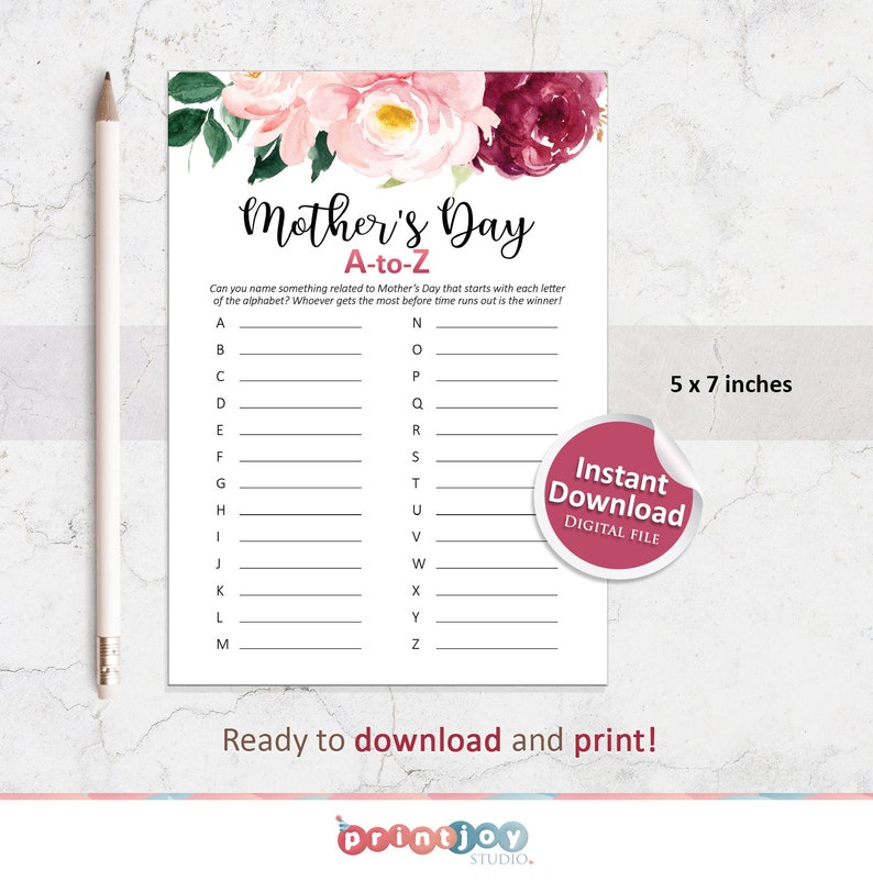 Mothers Day Games Bundle Printable Games for Mother's - Etsy