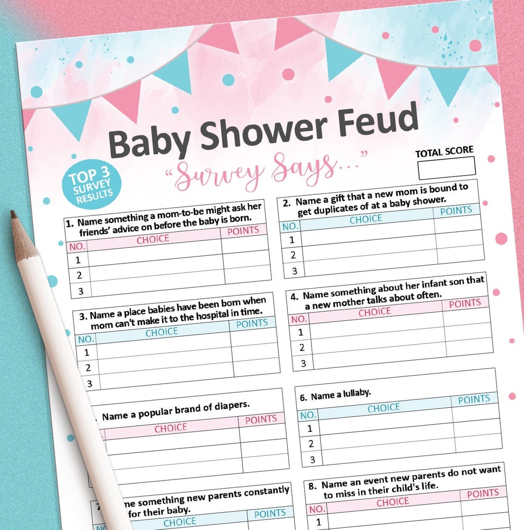 Gender Reveal Games, Baby Shower Feud Game, Gender Reveal Ideas, Baby ...