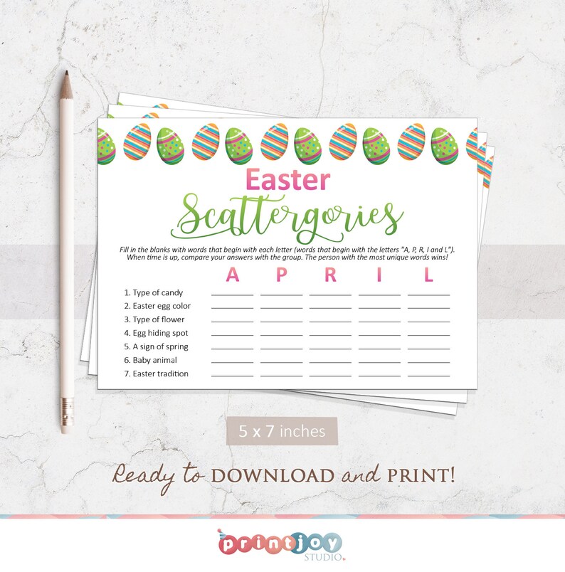 Printable Easter Scattergories Game Easter Printables - Etsy Canada