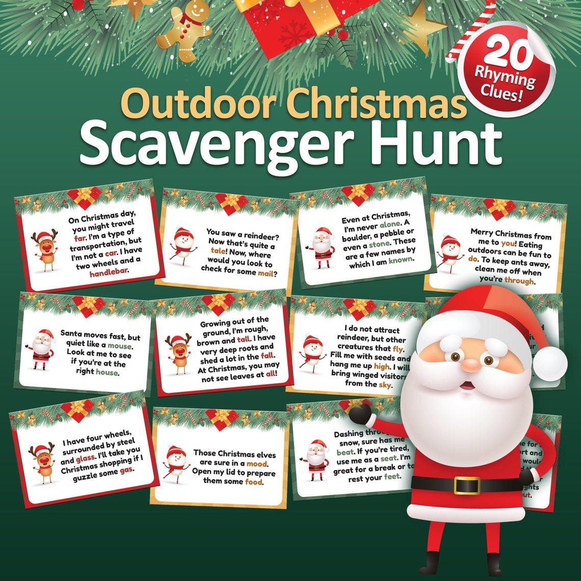 Outdoor Christmas Scavenger Hunt Scavenger Hunt for Kids - Etsy