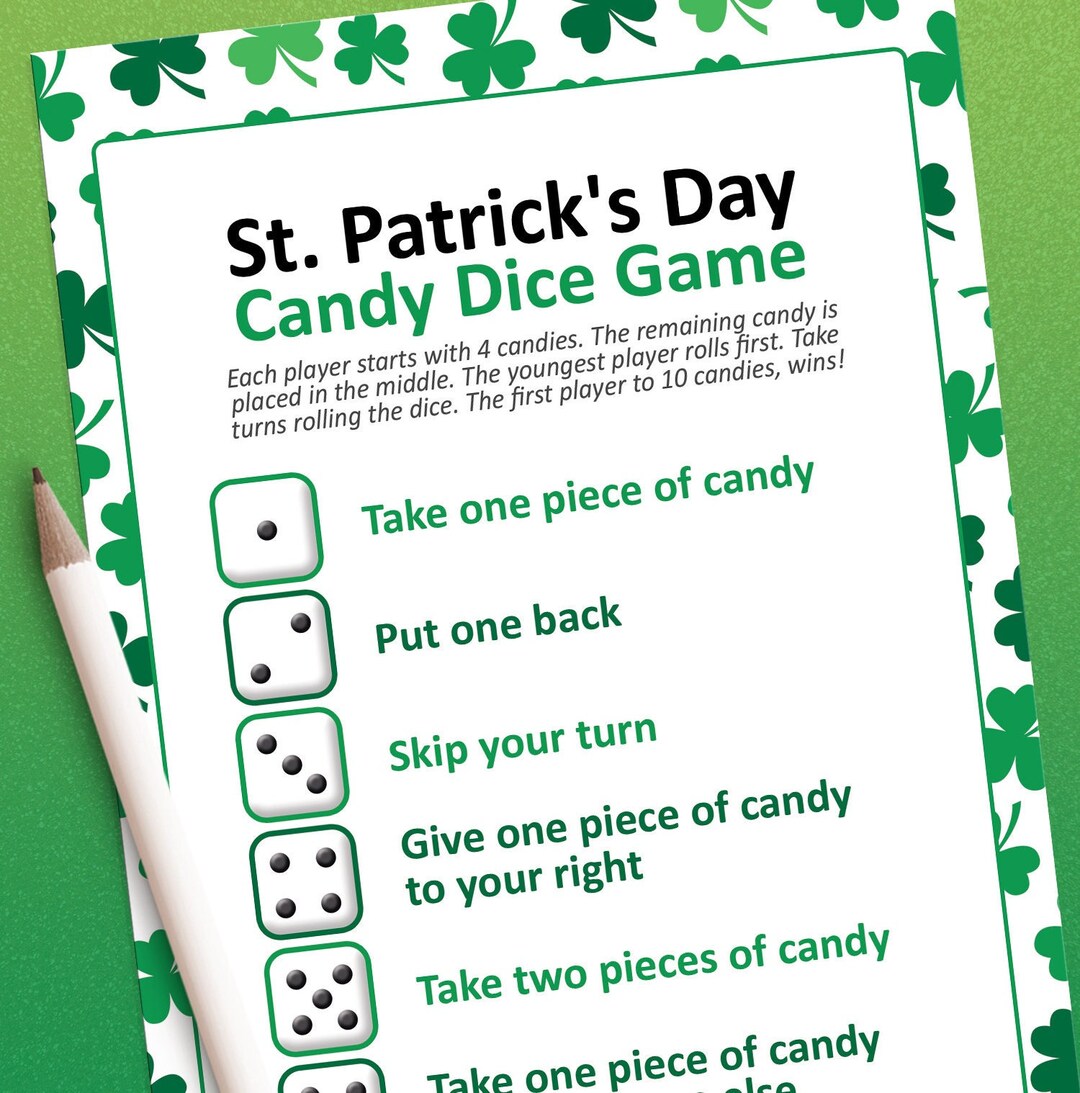 Candy Dice, St Patricks Day Games, Dice Games, Saint Patricks Day ...