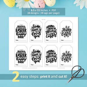 Printable Easter Basket Tags, Easter Tags, Easter Gift Tags, Easter Bag ...