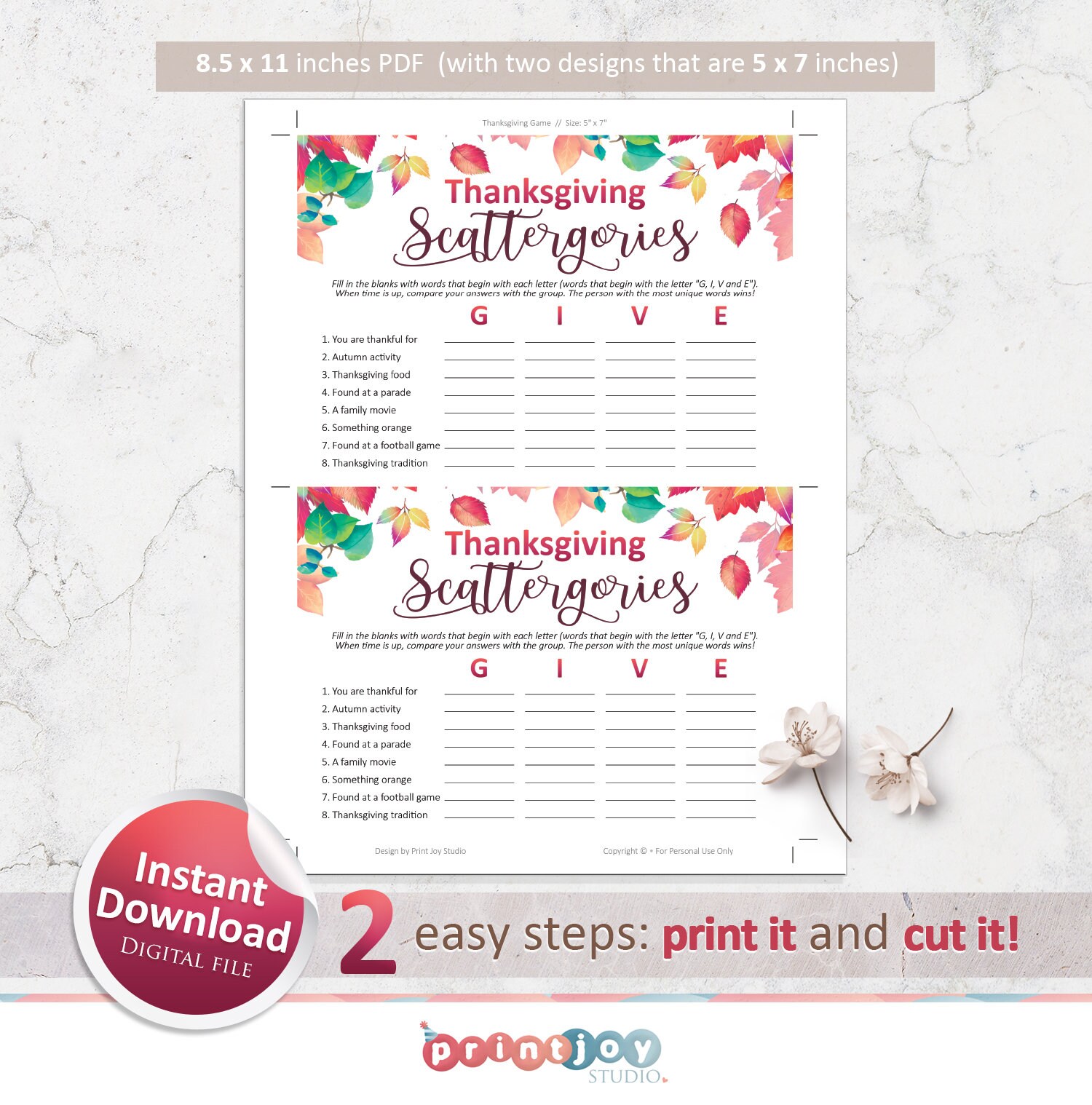 Thanksgiving Scattergories Game Bundle Thanksgiving Games - Etsy