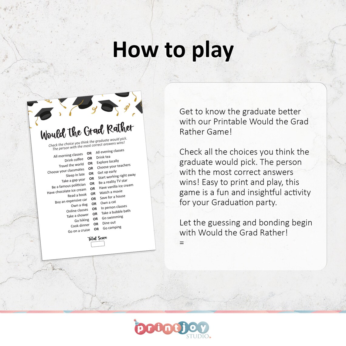 How Well Do You Know the Graduate, Graduation Game, Would You Rather ...