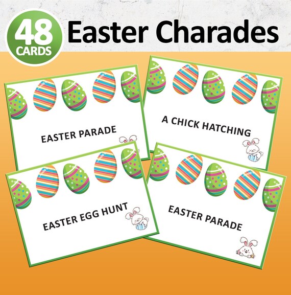 Easter Charades Game Easter Printables Easter Games Family | Etsy