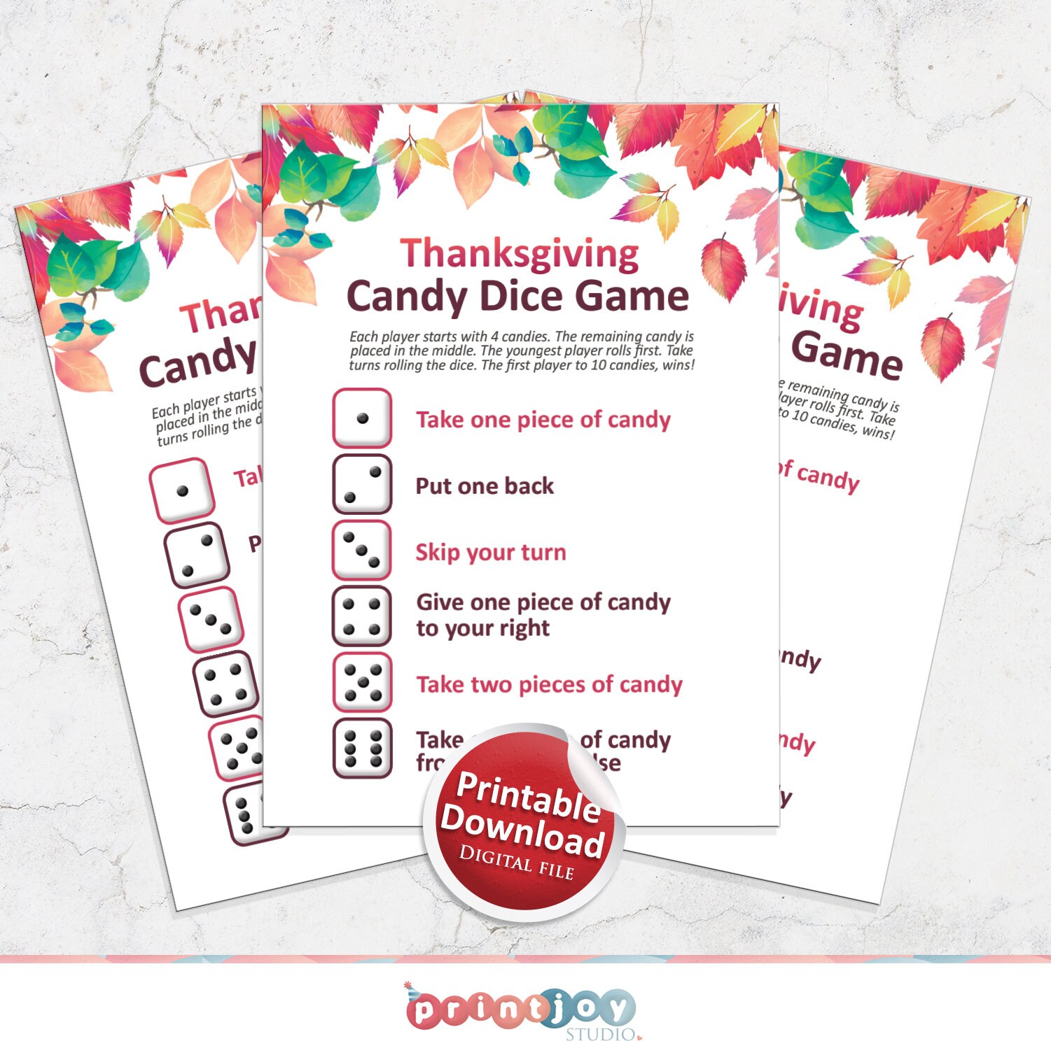 Thanksgiving Candy Dice Game, Thanksgiving Games, Thanksgiving ...