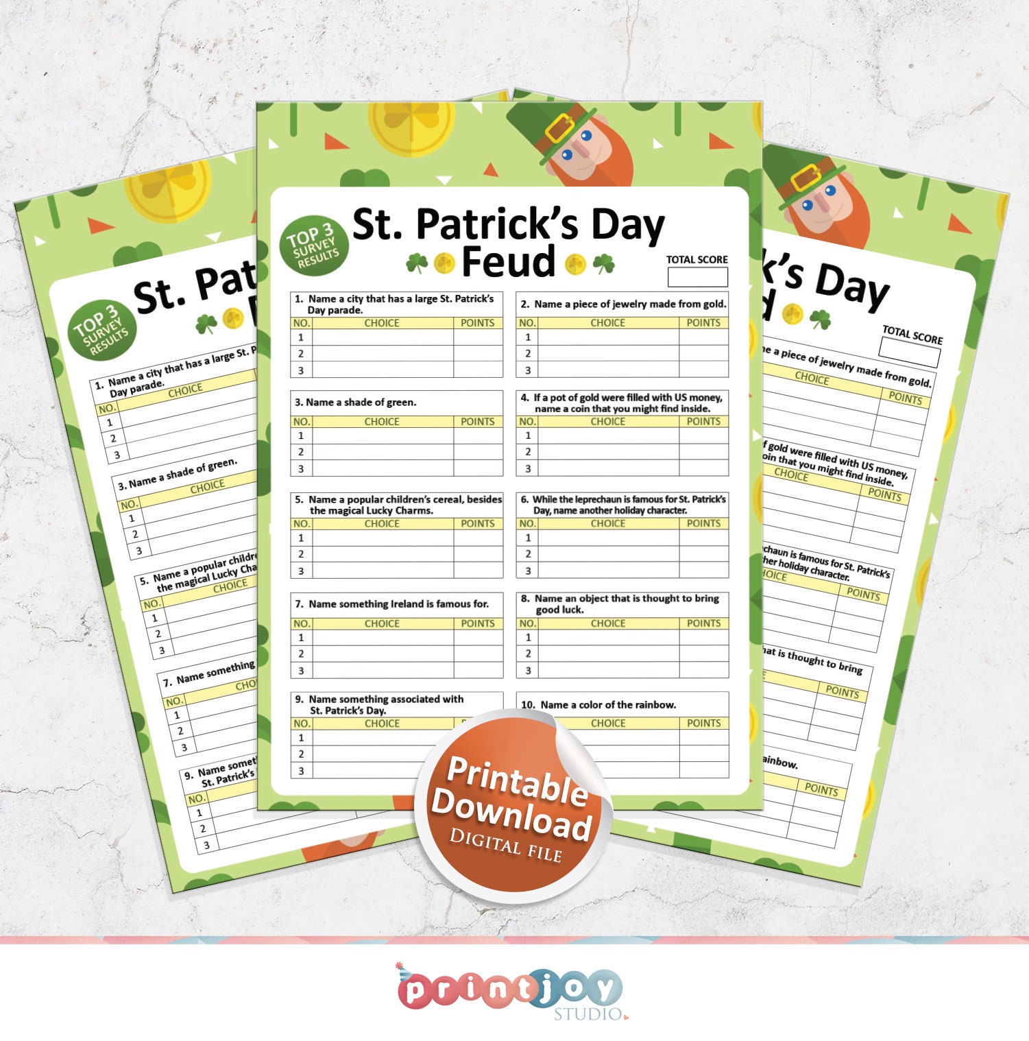 St Patricks Day Game Family Feud Game Saint Patricks Day - Etsy Canada