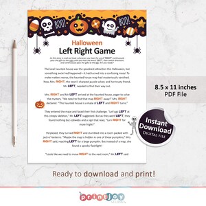 Halloween Left Right Game, Halloween Party Games Printable, Adult ...