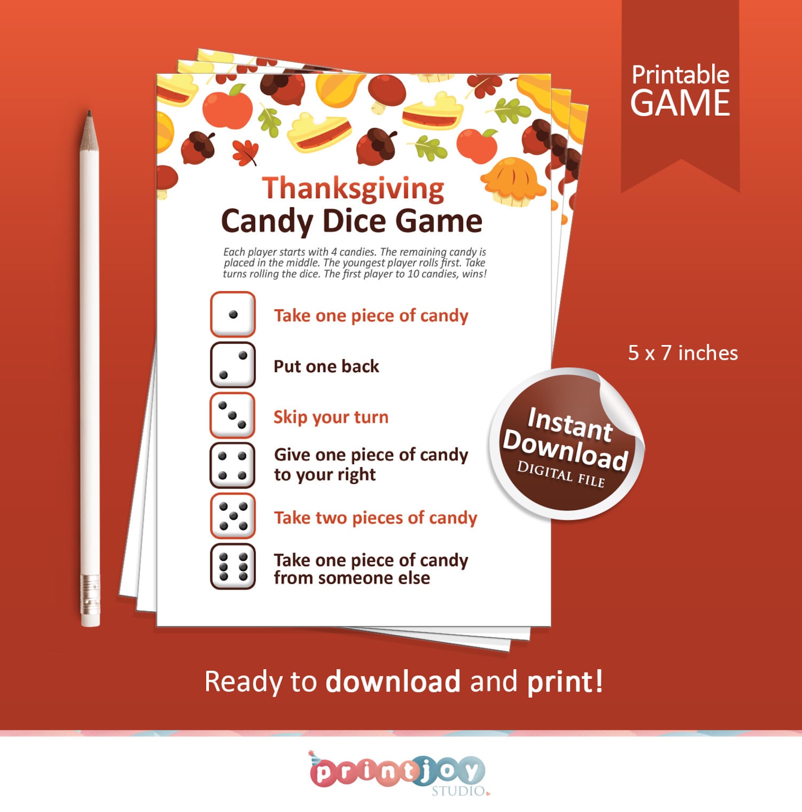 Thanksgiving Games Thanksgiving Candy Dice Game Thanksgiving - Etsy