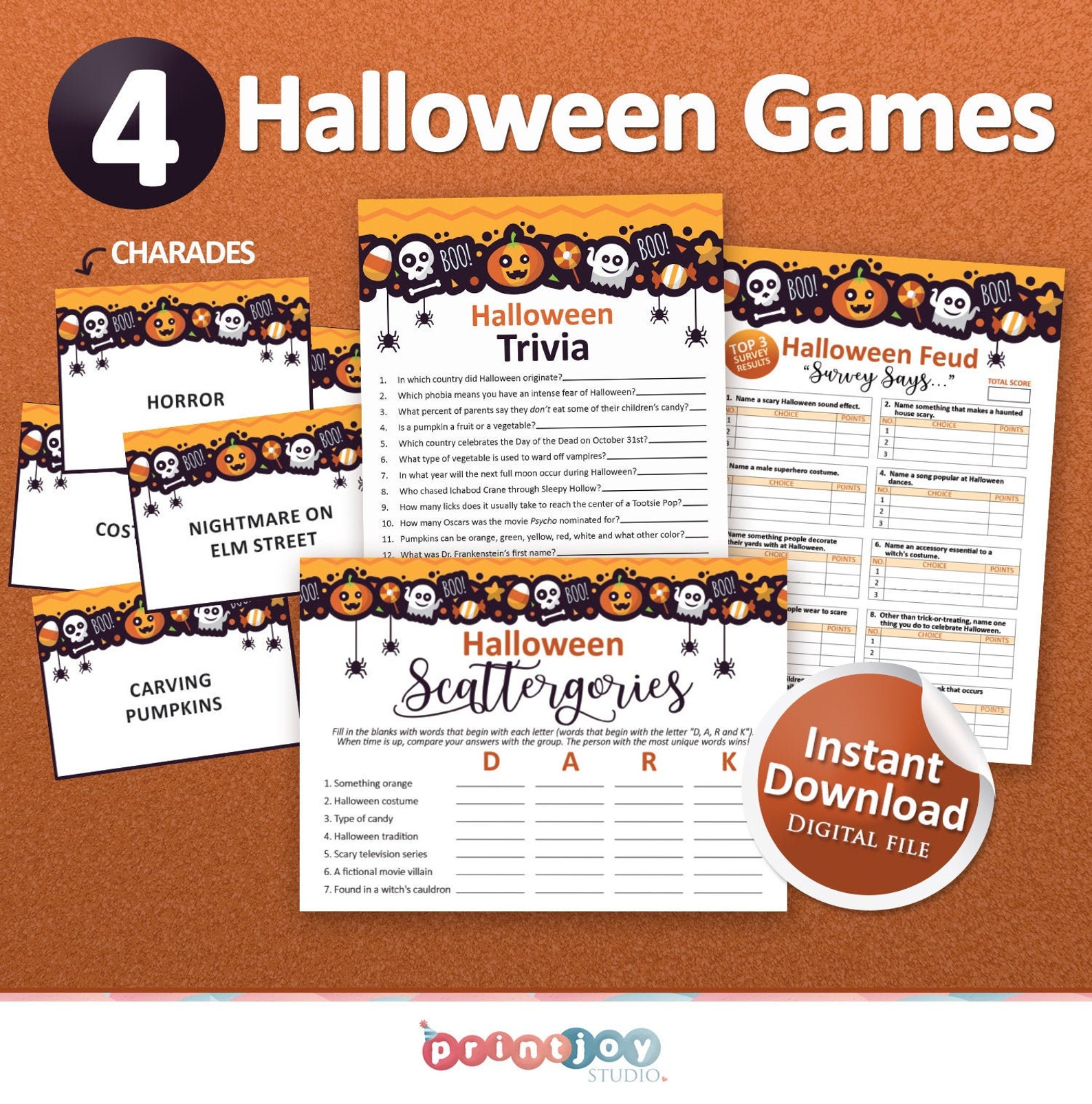 Printable Halloween Party Games Halloween Game Halloween - Etsy