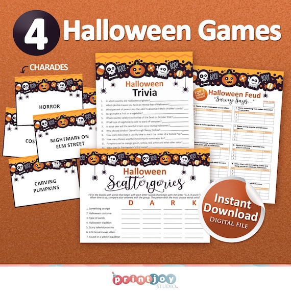 Printable Halloween Party Games Halloween Game Halloween | Etsy
