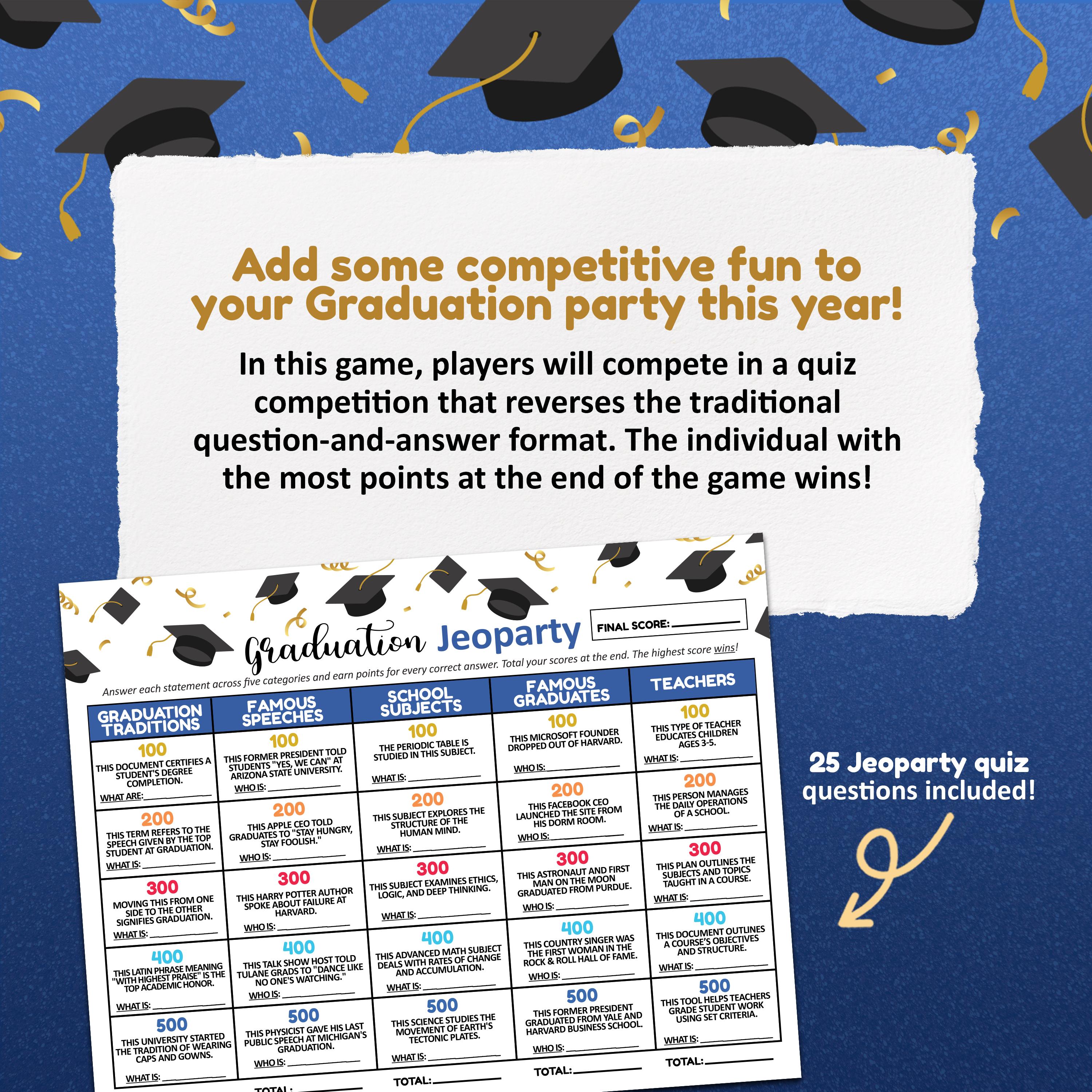 Graduation Trivia, Graduation Games, Graduation Party Games, 2026 ...