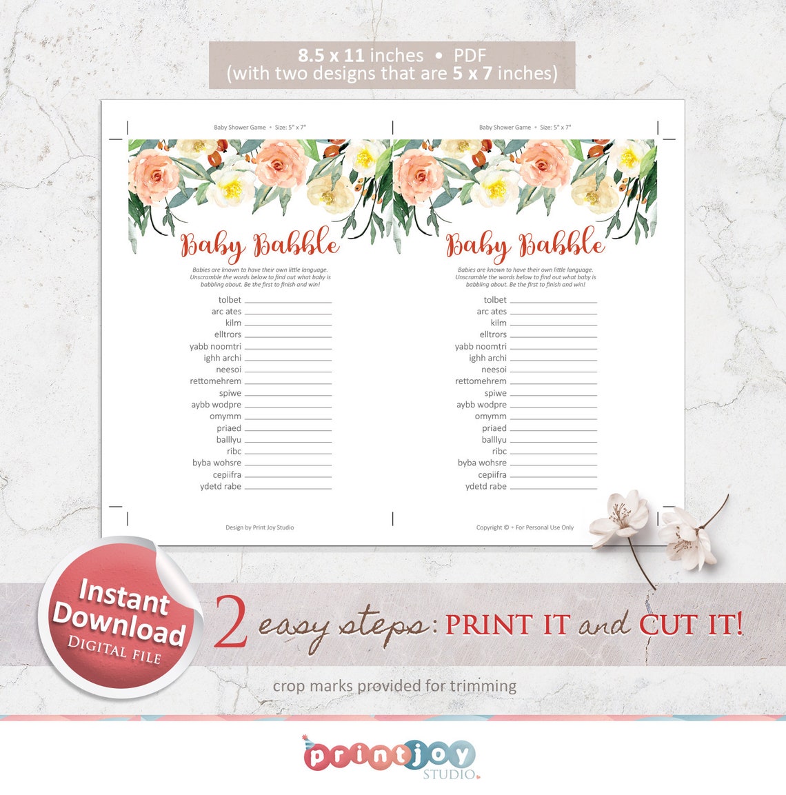 Baby Shower Games | Baby Word Scramble | Baby Babble Game | Instant ...