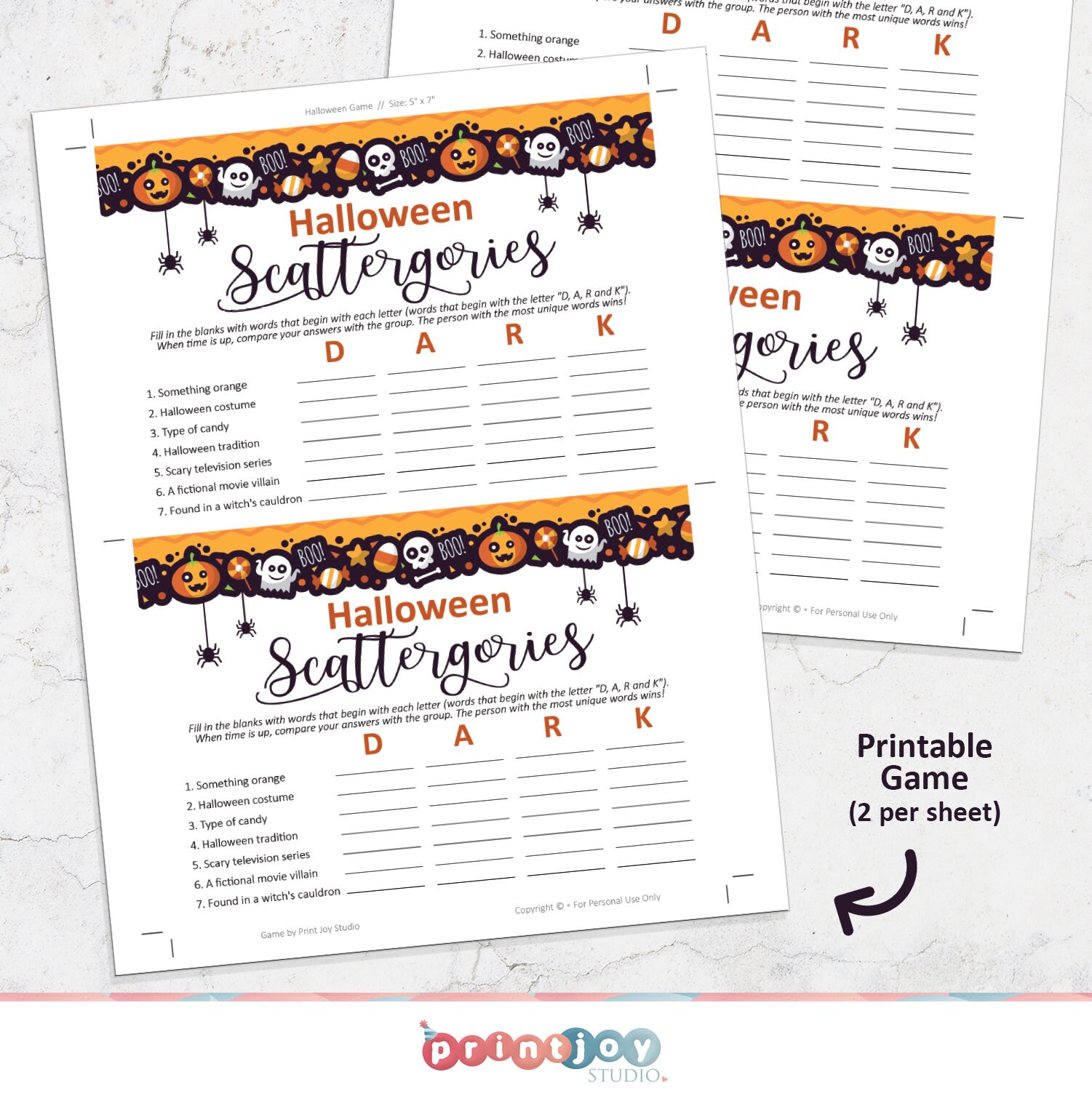 Printable Halloween Party Games, Halloween Game, Halloween Printables ...