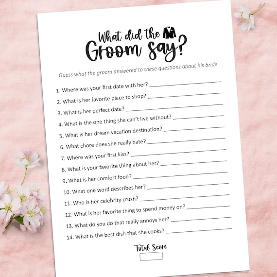 Bachelorette Party Games Ask The Groom