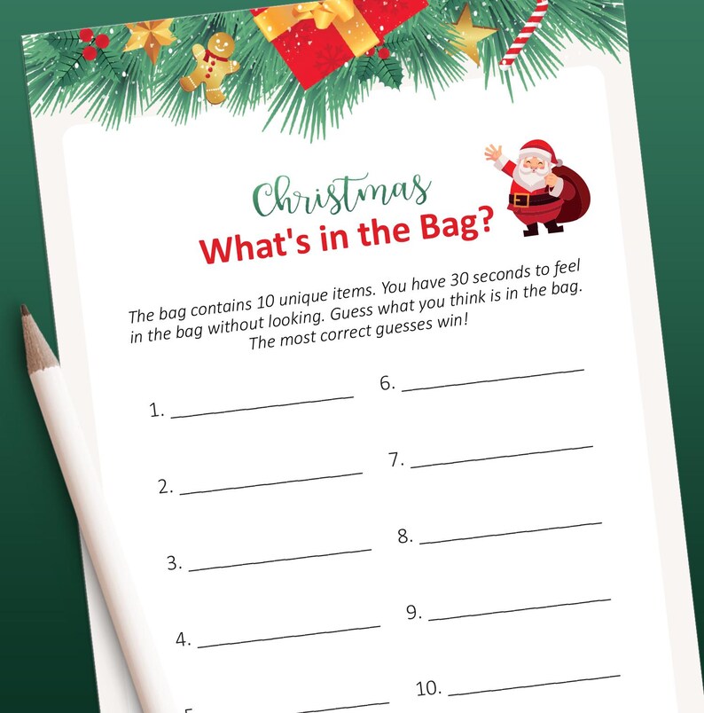 Christmas Whats in the Bag Game, Adult Christmas Games, Christmas Party ...