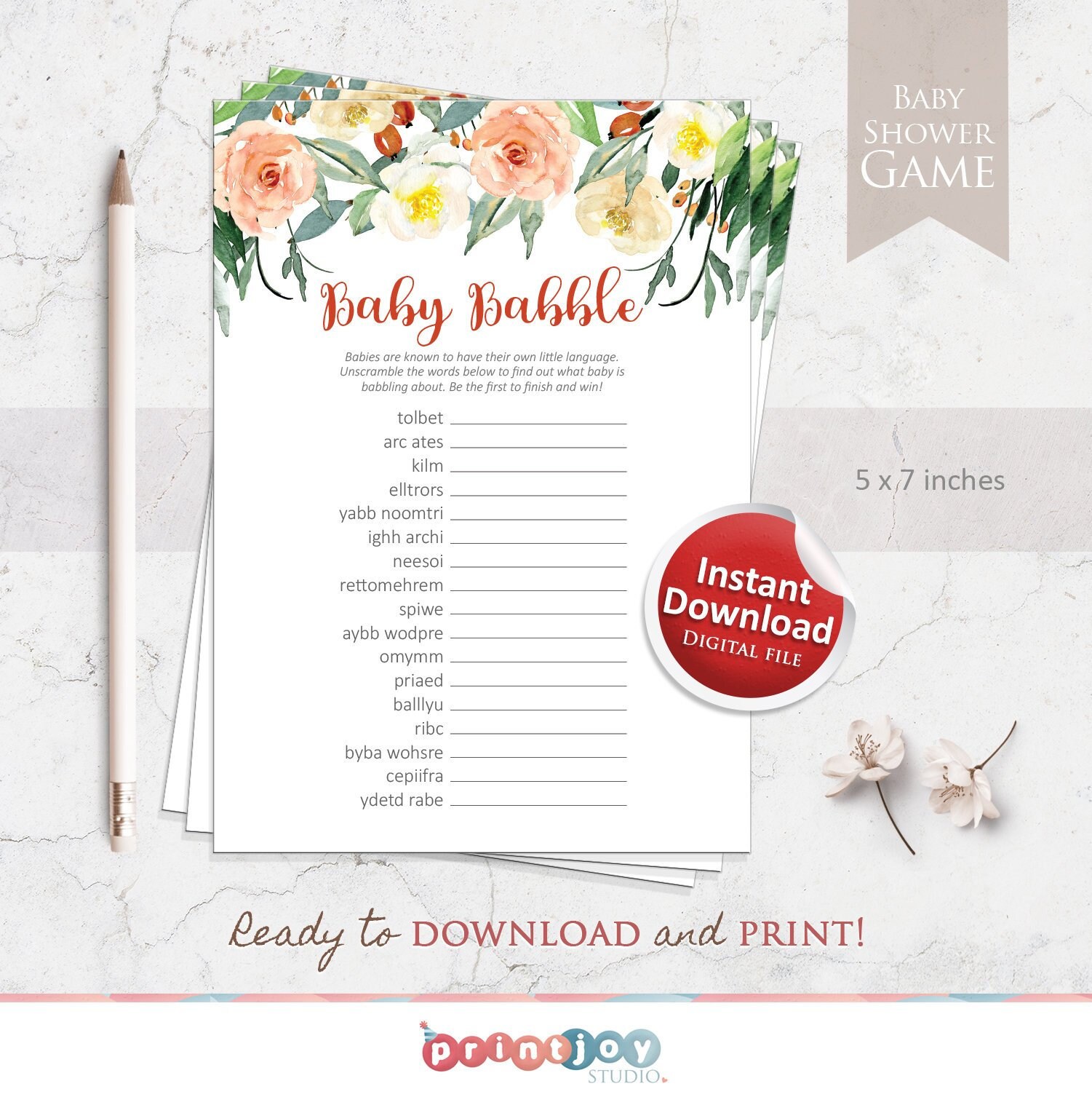 Baby Shower Games Baby Word Scramble Baby Babble Game - Etsy Canada