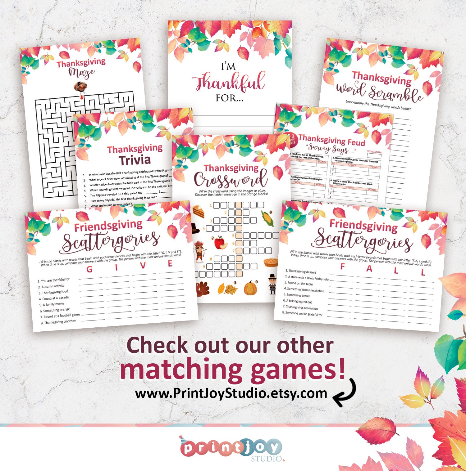 Thanksgiving Scattergories Game Bundle Thanksgiving Games - Etsy