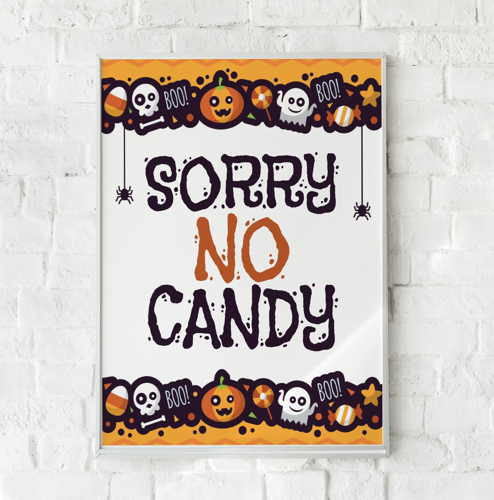 Sorry No Candy Sign Printable Halloween Sign Halloween Door | Etsy