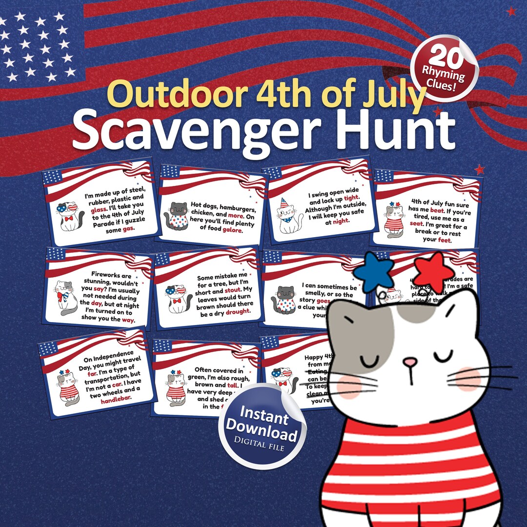 4th of July Games, Scavenger Hunt Outdoor, Kids Activities, Outdoor ...