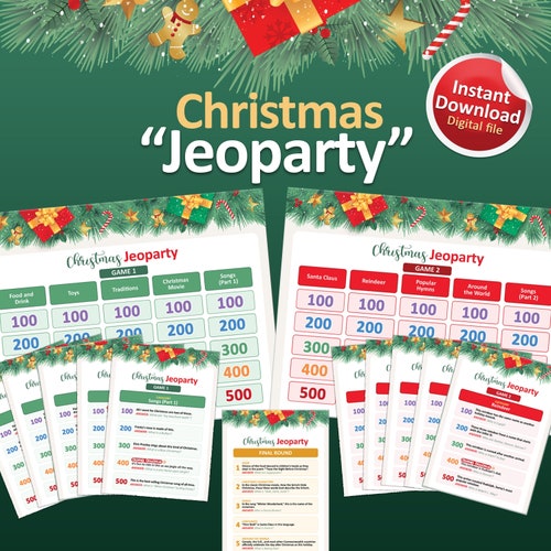 Christmas Jeopardy Printable Game Family Holiday Jeopardy - Etsy