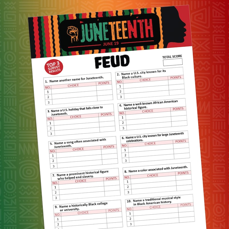 Black History Family Feud - Etsy