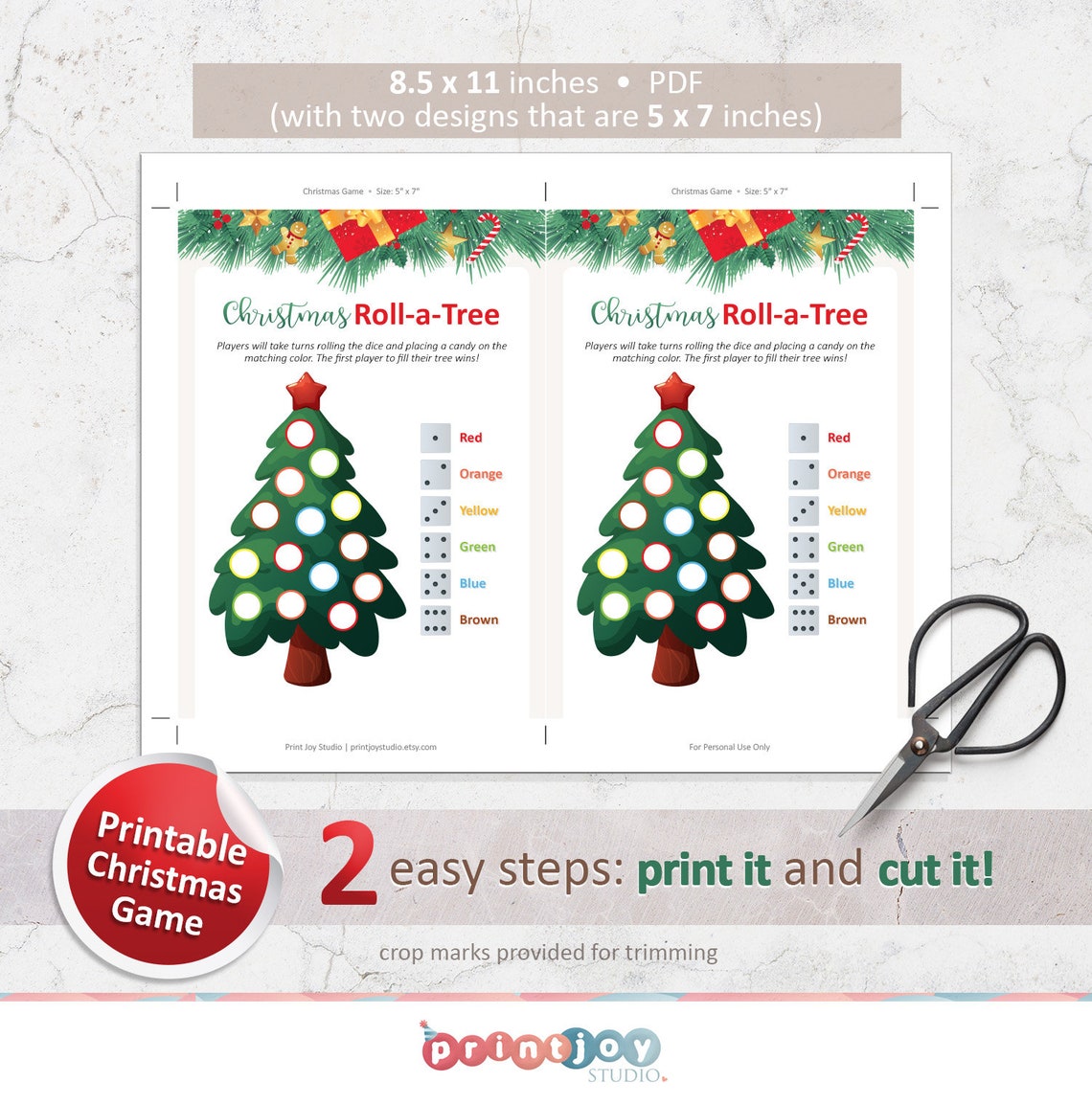 Christmas Dice Game Printable, Roll a Tree, Christmas Dice Games ...