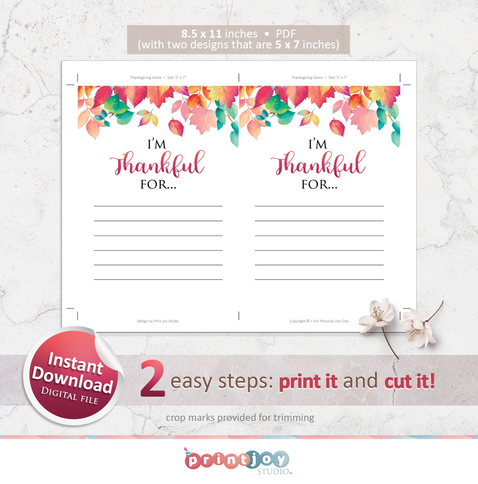 Thankful Printable Gratitude Printable Thanksgiving | Etsy