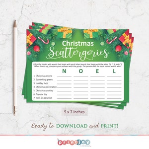 Printable Christmas Scattergories Bundle, Christmas Games Bundle ...