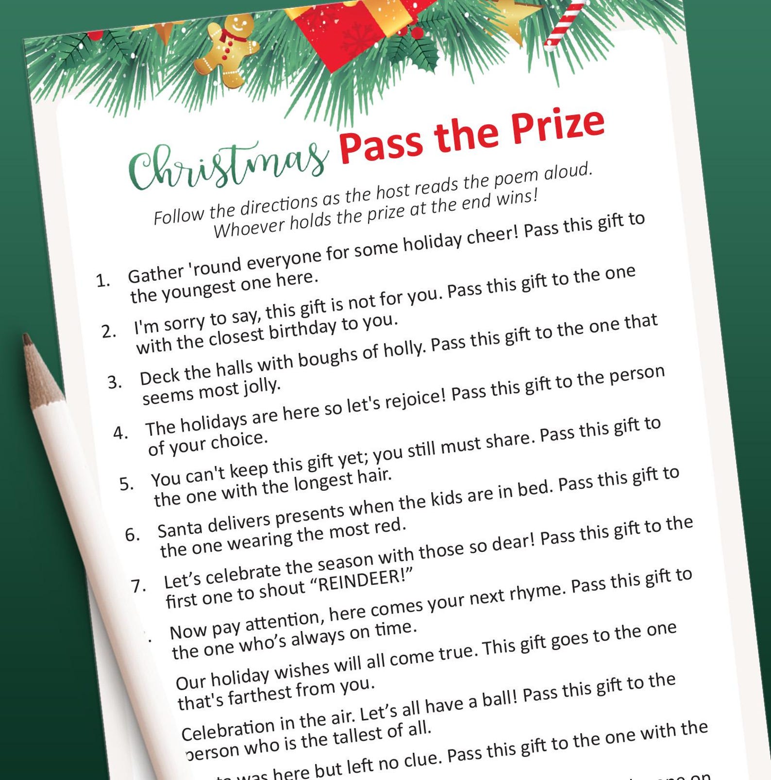 Christmas Pass the Present Game, Christmas Game, Christmas Party Game ...
