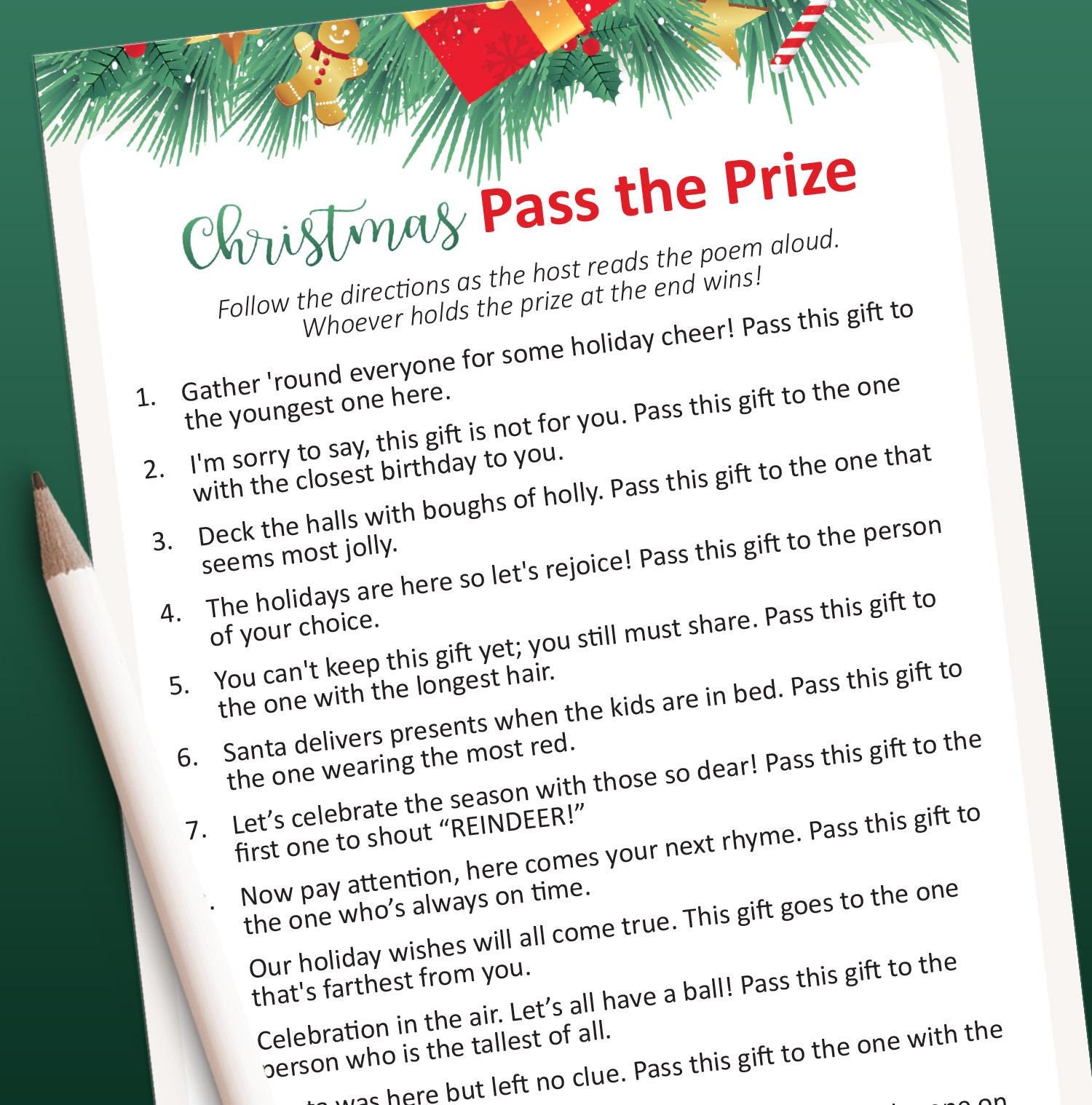 Christmas Pass the Present Game, Christmas Game, Christmas Party Game ...