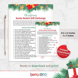 Christmas Gift Exchange Game, Santa Switch Game, Gift Exchange ...