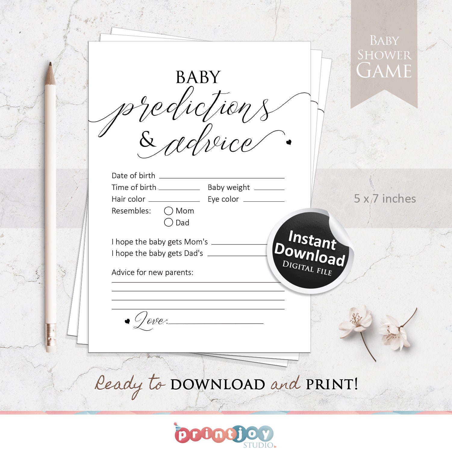 Baby Predictions and Advice Baby Shower Predictions and - Etsy Canada