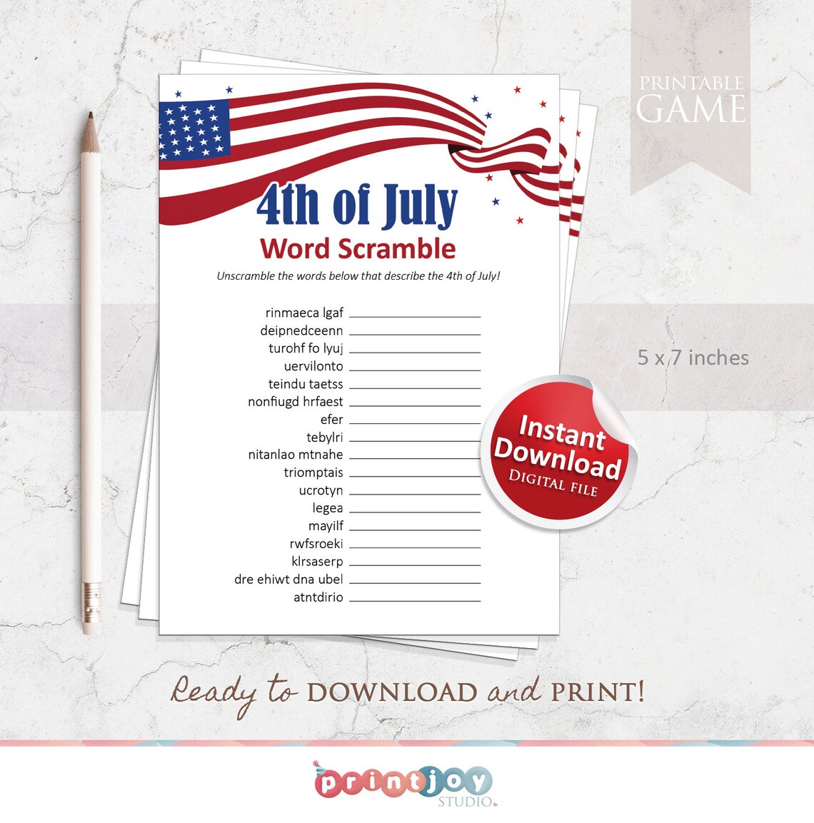 4th of July Printable Games Bundle Fun Fourth of July Party - Etsy